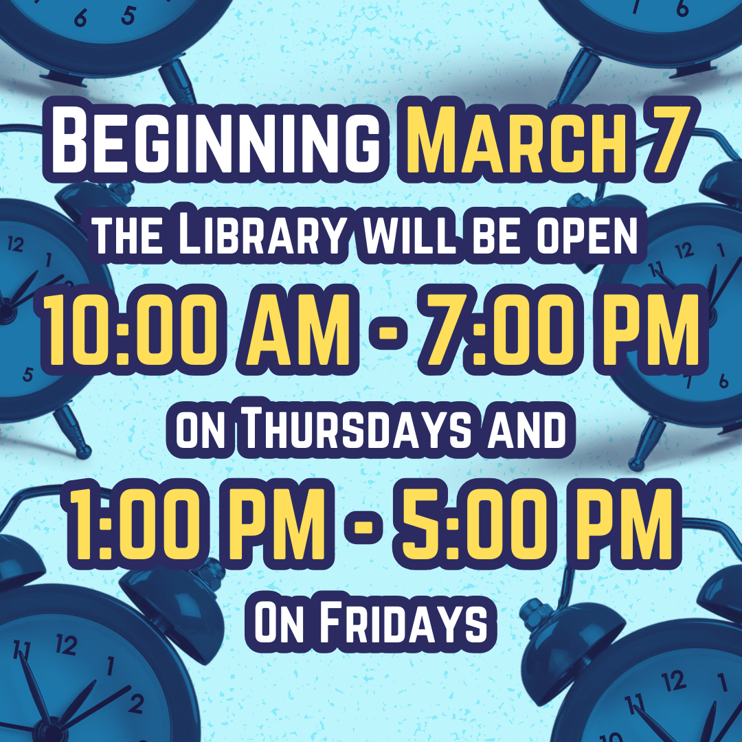 New Library Hours | Clark Memorial Library